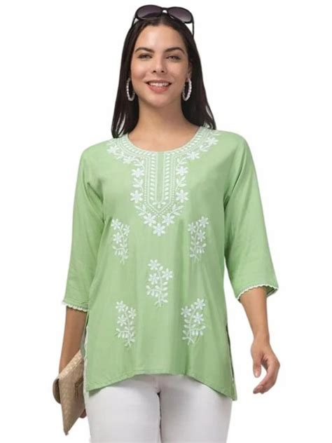 Embroidery Rayon Short Kurti At ₹ 165piece Rayon Short Kurti In New