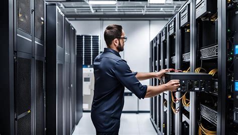 Engineer Installing A New Ups Uninterruptible Power Supply In A Server Room Premium Ai Engineer Installing A New Ups Uninterruptible Power Supply In A Server Room Premium Ai