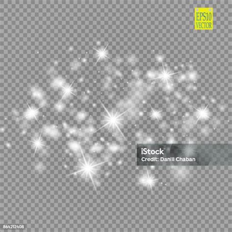 화이트 투명 한 배경에 고립 된 빛나는 조명 효과의 집합입니다 태양 광선와 플래시 그리고 스포트 라이트 노 빛 효과입니다 반짝와 스타 버스트 개성 개념에 대한 스톡 벡터