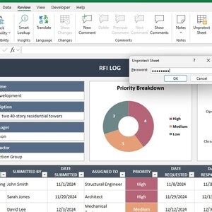 RFI Log Excel Template Project RFI Log RFI Tracker Request For Information Rfi
