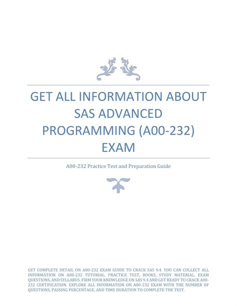 Ppt Get All Information About Sas Advanced Programming A00 232 Exam