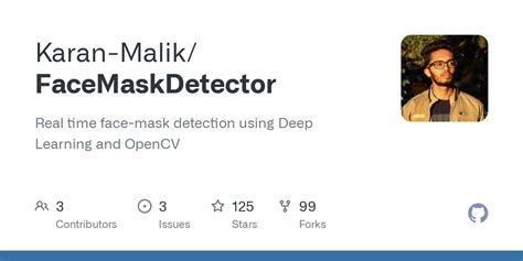 GitHub Karan Malik FaceMaskDetector Real Time Face Mask Detection Using Deep Learning And OpenCV