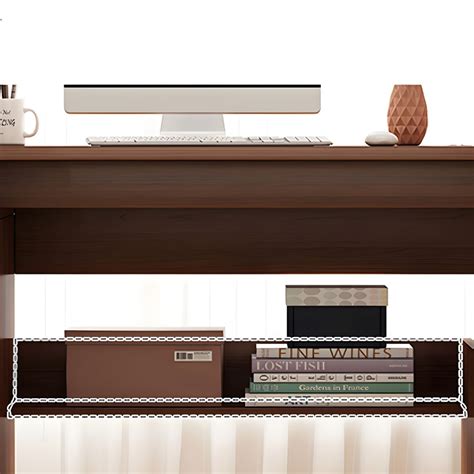 Contemporary Wood Computer Desk With Spacious Drawers And Built In CPU Storage For Home Office