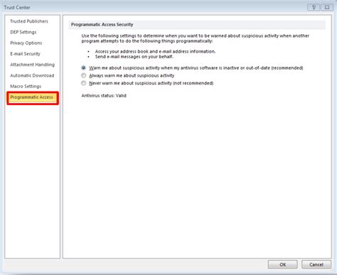 How To Change Microsoft Outlook Security Settings In REST Professional MRI Knowledgebase