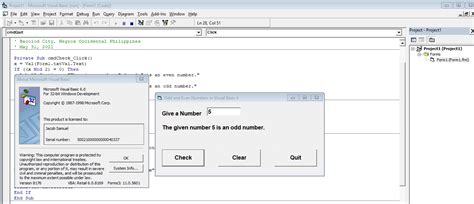 Free Programming Source Codes And Computer Programming Tutorials Odd And Even Numbers In Visual
