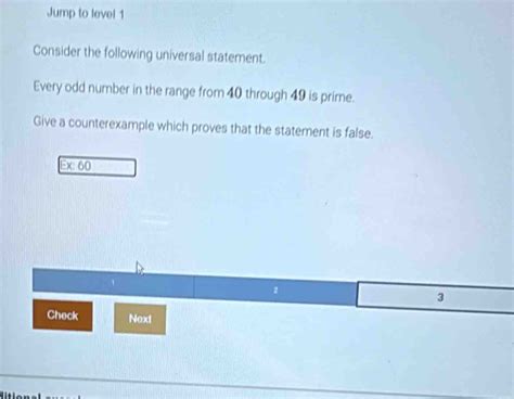 Solved Jump To Level 1 Consider The Following Universal Statement