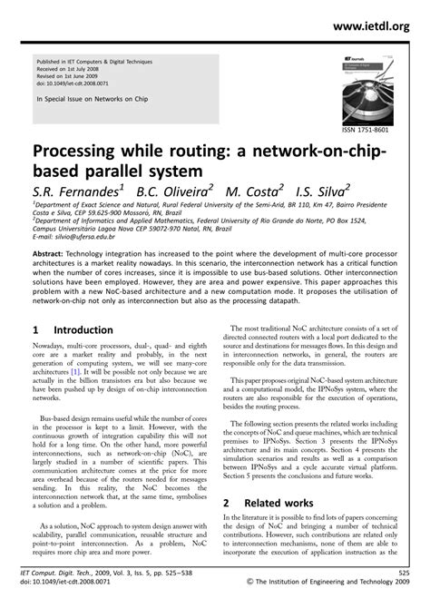 Pdf Processing While Routing A Network On Chip Based Parallel System
