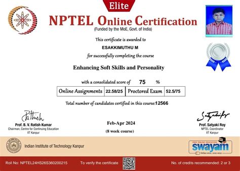 Esakkimuthu M On Linkedin Nptel Softskills Nec Personaldevelopment Lifelonglearning