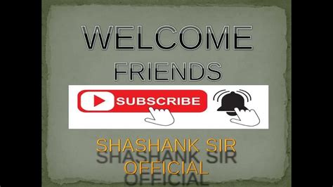 Welcome Shashank Sir Official Basic Youtube