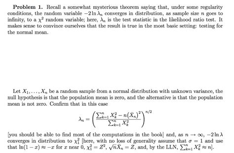 Problem 1 Recall A Somewhat Mysterious Theorem