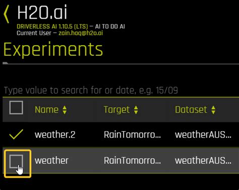 Experiment Setup Comparison — Using Driverless Ai 210 Documentation