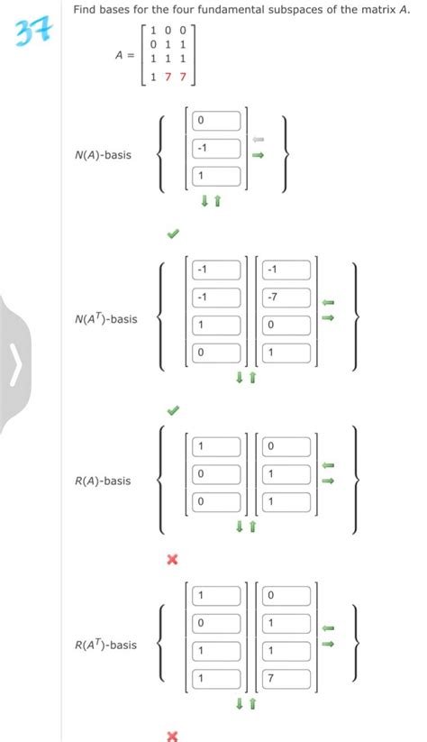 Solved Find Bases For The Four Fundamental Subspaces Of The
