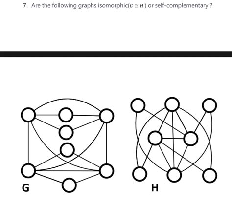 Solved 7 Are The Following Graphs Isomorphic G≅h Or