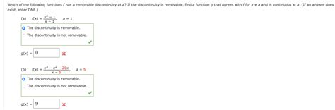 Solved Which Of The Following Functions F Has A Removable Chegg Com
