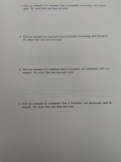 solved give an example of a sequence that is bounded