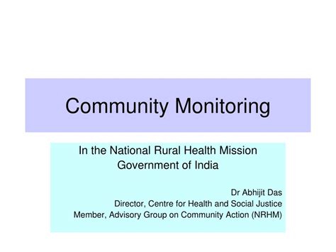 Ppt Community Monitoring Powerpoint Presentation Free Download Id