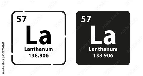 Lanthanum Periodic Element Icon The Chemical Element Of The Periodic Table Sign With Atomic