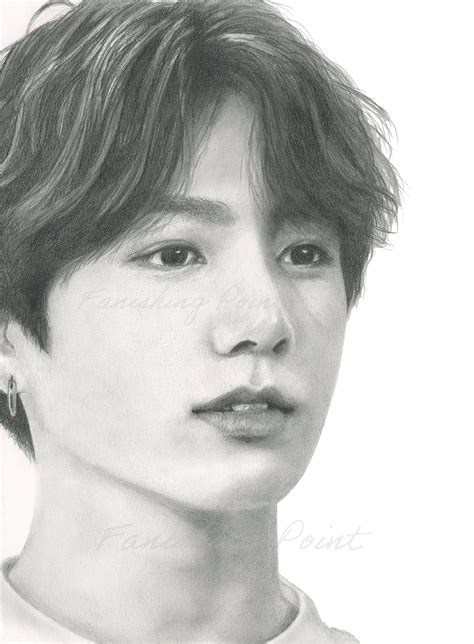 Pencil Sketch Of Jungkook Bts Reproduction Jungkook Sketch Pencil