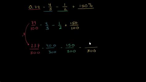 Събиране и изваждане на обикновени и десетични дроби и проценти Youtube