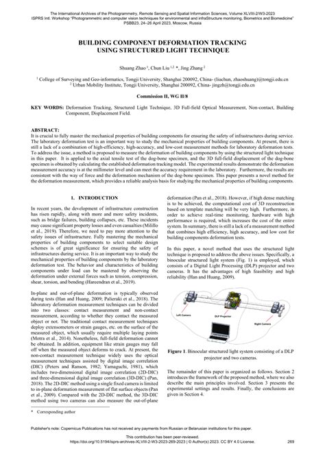 Pdf Building Component Deformation Tracking Using Structured Light Technique