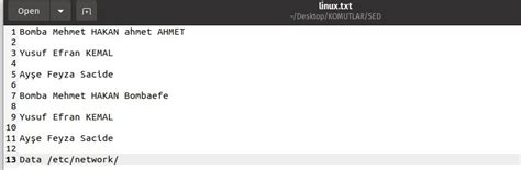 Örneklerle Linuxta Sed Komutu Nasıl Kullanılır Linux Data Linux Sysadmin
