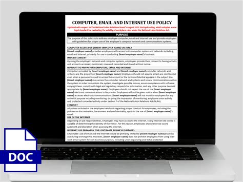 Official Policy For Computer Use Email Internet Safety Workplace Digital Communications