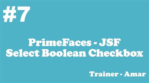 Primefaces Jsf Tutorial Select Boolean Checkbox In Primefaces Using Netbeans Ide Part 7