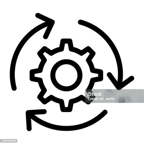 프로세스 아이콘은 얇은 선 스타일 벡터 일러스트 레이 션 그래픽 디자인에서 고립 색상에 대한 스톡 벡터 아트 및 기타 이미지