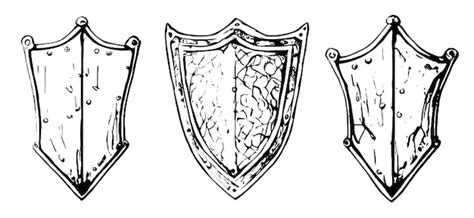 Premium Vector Hand Drawn Set Of Shields