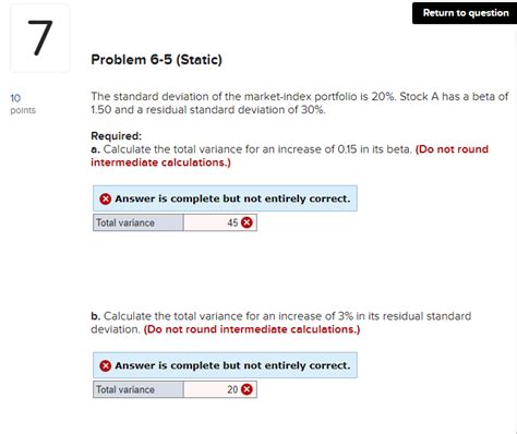 Solved The Standard Deviation Of The Market Index Portfolio