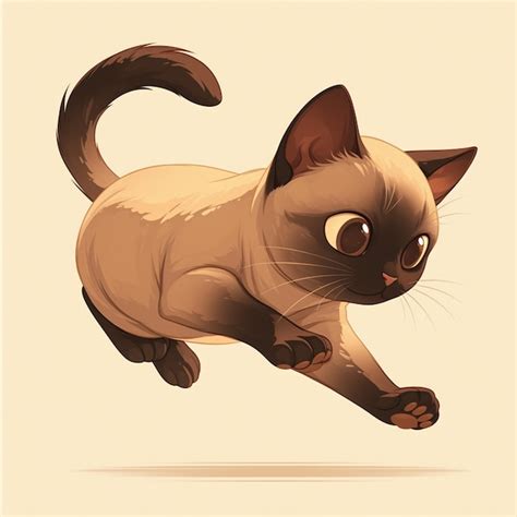 Burmese Cat Leaping For A Toy Premium Ai Generated Vector