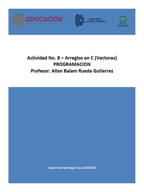 Arreglos En C Vectores Pdf Ingeniería De Software Ciencias De La Computación