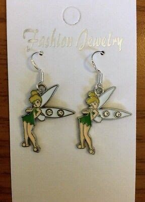 Disney Tinker Bell Green Dress Earrings W925 Sterling Silver Shepherd
