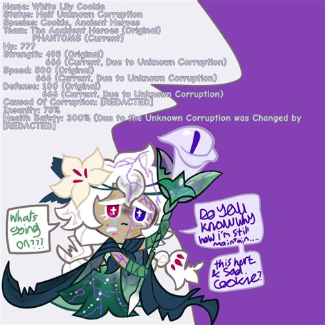 White Lily Cookie Unknown Corruption Au By Unkownpurrfect On Deviantart