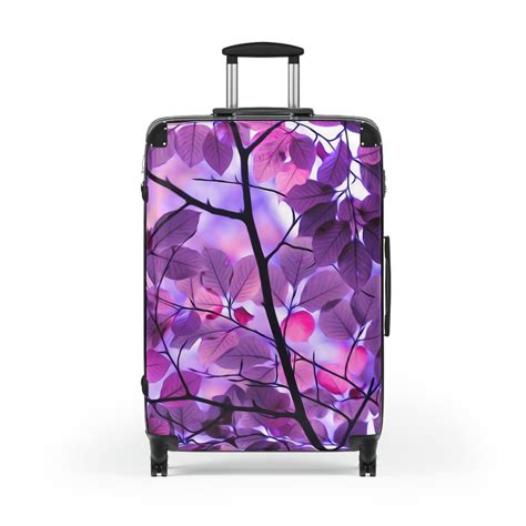 Beautiful Purple And Pink Leaves Suitcase Nature Luggage Travel