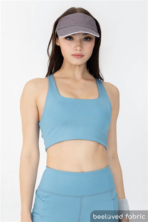 Rib Crop Bra Blue Wakingbee