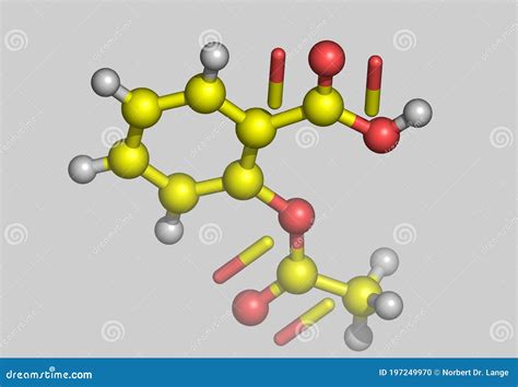 Acetylsalicylic Acid Molecule Molecular Structure Aspirin Ball And