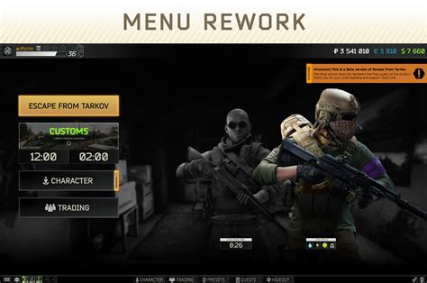 Escape From Tarkov Menu Rework UI Behance Escape From Tarkov Menu Rework UI Behance