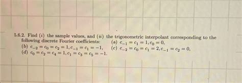Solved 5 6 2 ﻿find I ﻿the Sample Values And Ii ﻿the