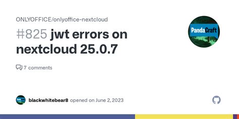 Jwt Errors On Nextcloud 2507 · Issue 825 · Onlyofficeonlyoffice