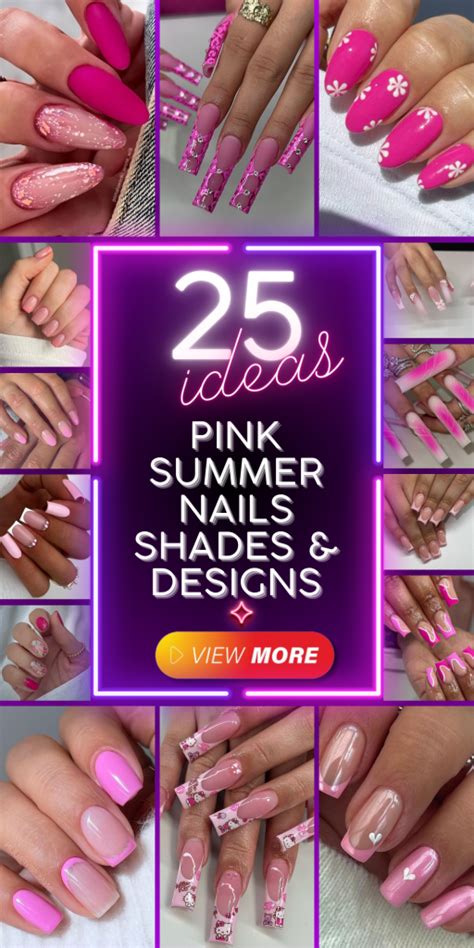 Trendy Pink Summer Nails Shades And Designs For Cute Bright And Fun