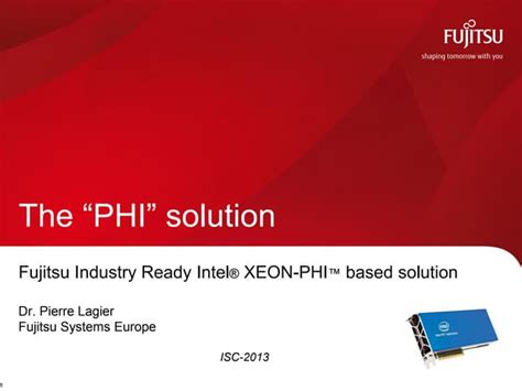 fujitsu industry ready intel xeon phi coprocessor based solutions ppt