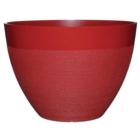 Chg Classic Home And Garden Decatur Large Red Resin Lightweight Round
