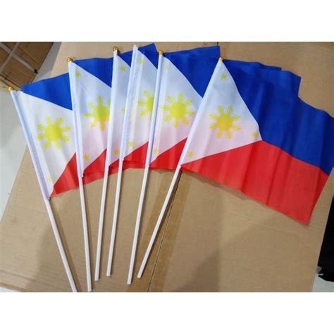 Small Philippine Flag Flaglets Flag Hand Stick With Plastic Stick Phil Flaglets Lazada Ph
