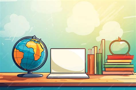 Premium Ai Image Modern Classroom Setup Desk With Supplies And