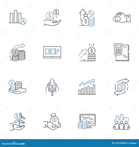 Asset Procurement Line Icons Collection Acquisition Investment