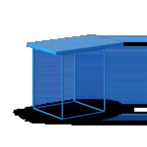 Blue Rectangular Modern Coffee Table