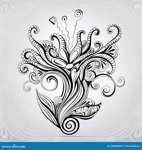 Wild Flower In The Form Of Tentacles Vector Illustration Stock Vector Illustration Of Graphic