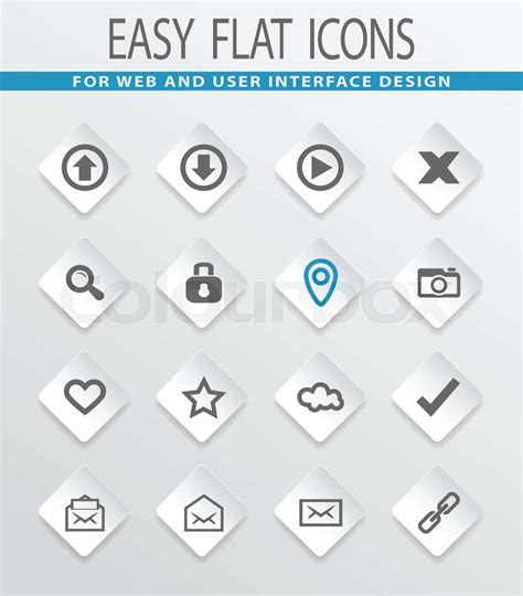 User Interface Icons Set Stock Vector Colourbox