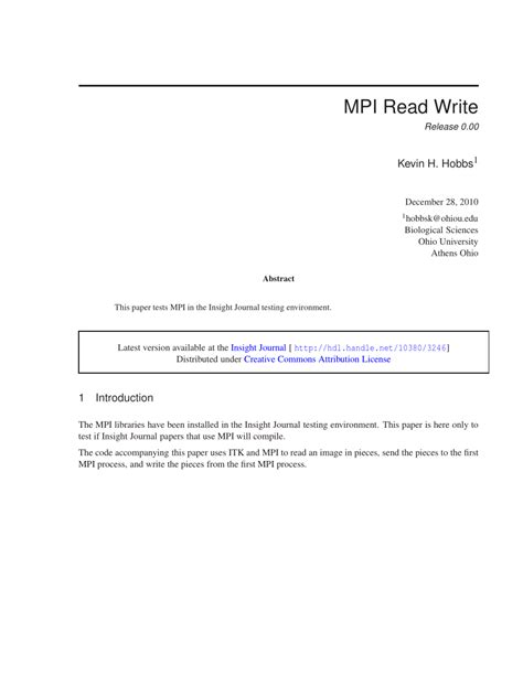 Pdf Mpi Read Write